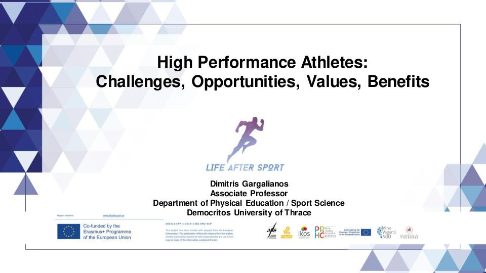 High Performance Athletes: Challenges, Opportunities, Values, Benefits ...
